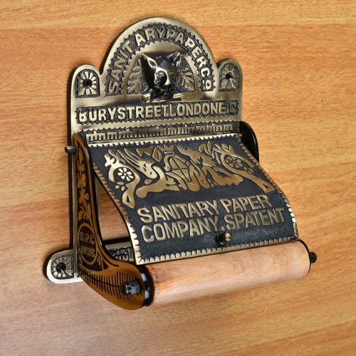 The Renovators Supply Inc Toilet Paper Holder Wall Mount Brass Tissue